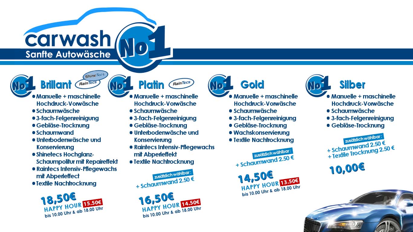 Carwash No. 1 - Waschprogramme